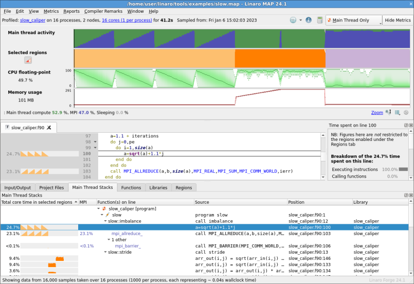 Analyze your program — Linaro Forge 24.1.2 documentation